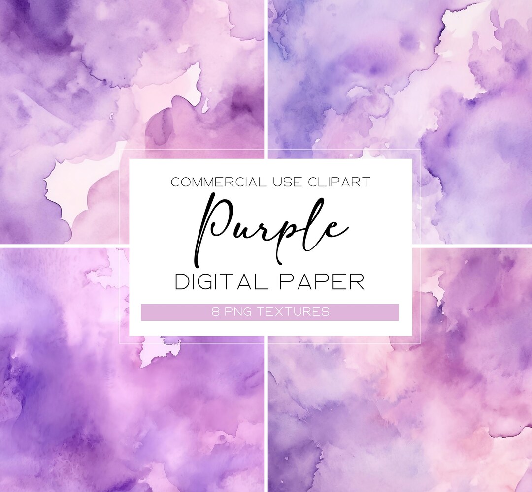 Purple Digital Paper Pack Lavender Watercolor Textures Pack Purple ...