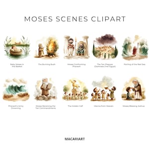 Moses Clipart, Biblical Scenes Clipart, Kids Bible Study Clipart, Bible ...