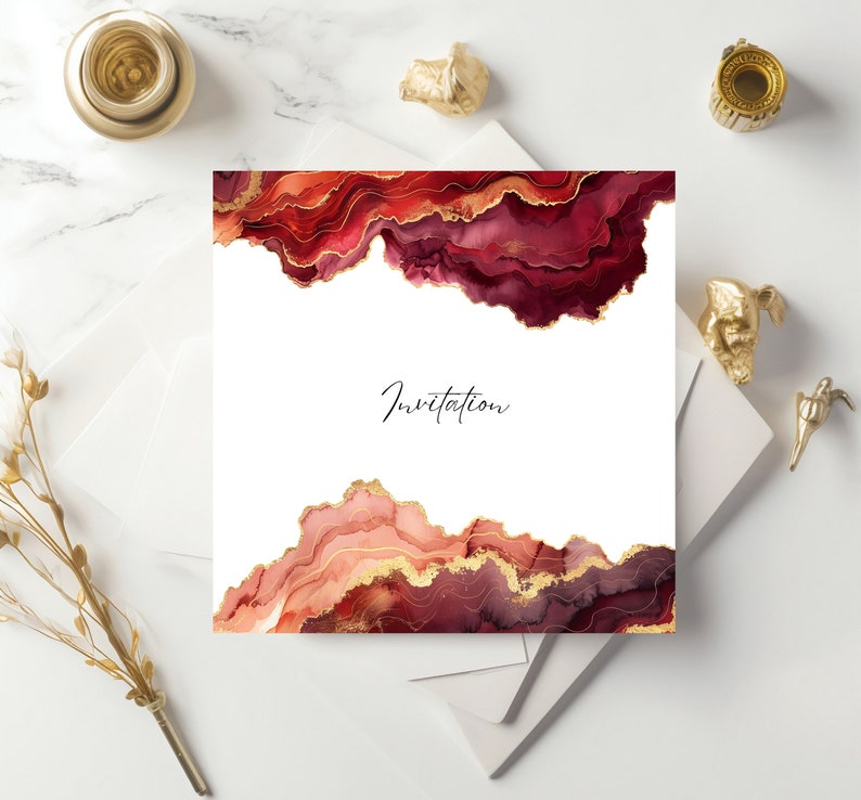 Red Agate Borders Clipart Gold Glitter Burgundy Marble Border Geode ...