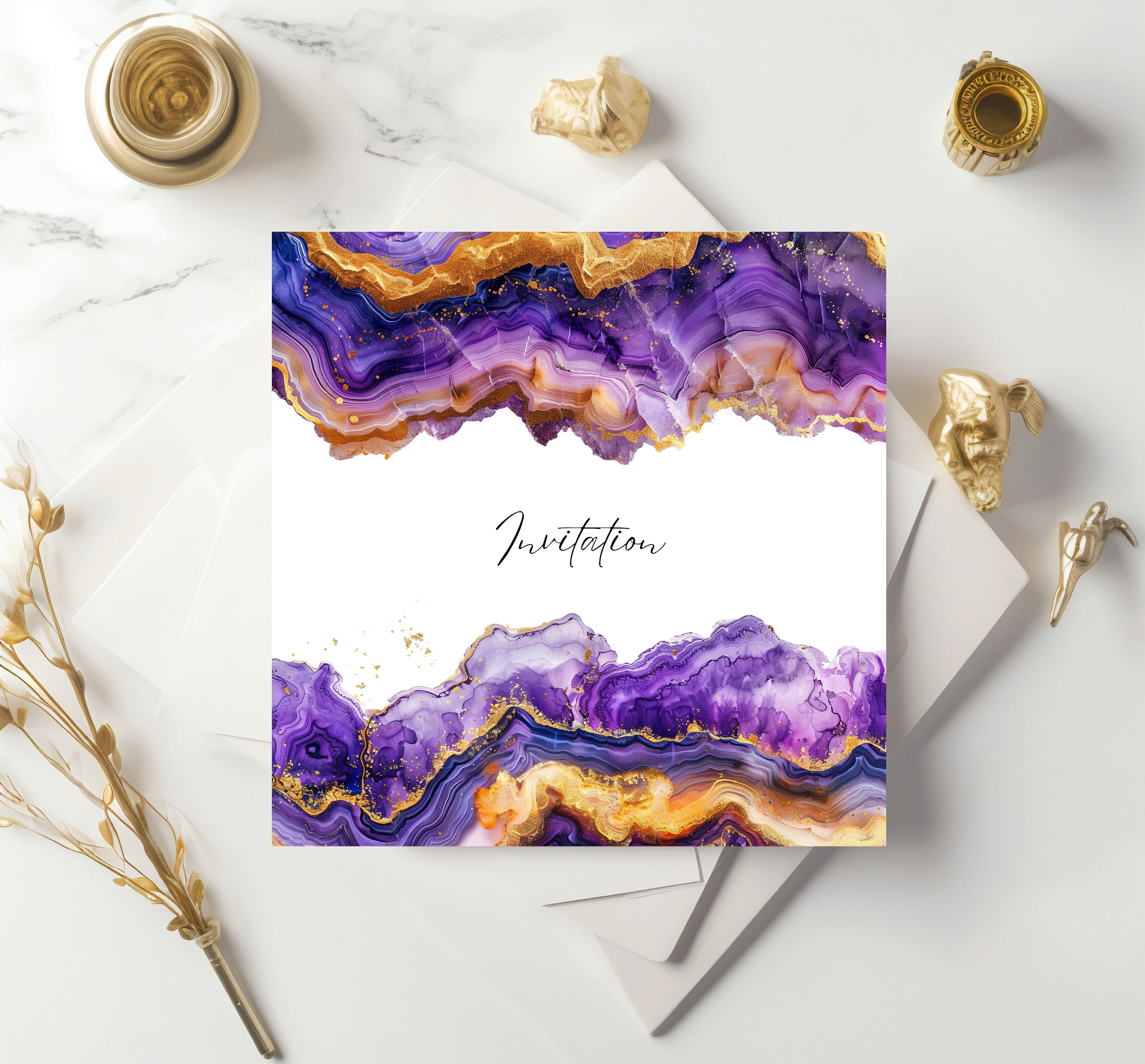Purple Agate Borders Clipart Gold Glitter Purple Marble Border Geode ...