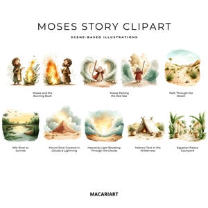 Moses Clipart, Biblical Scenes Clipart, Old Testament Clipart, Kids ...