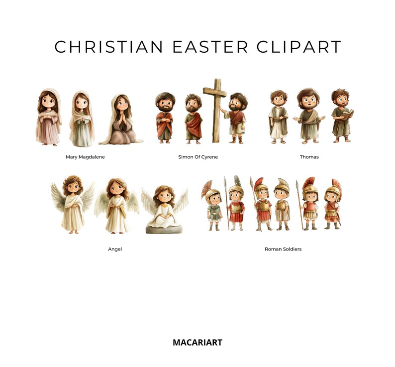Christian Easter Clipart, Watercolor Jesus PNG, Biblical Character ...