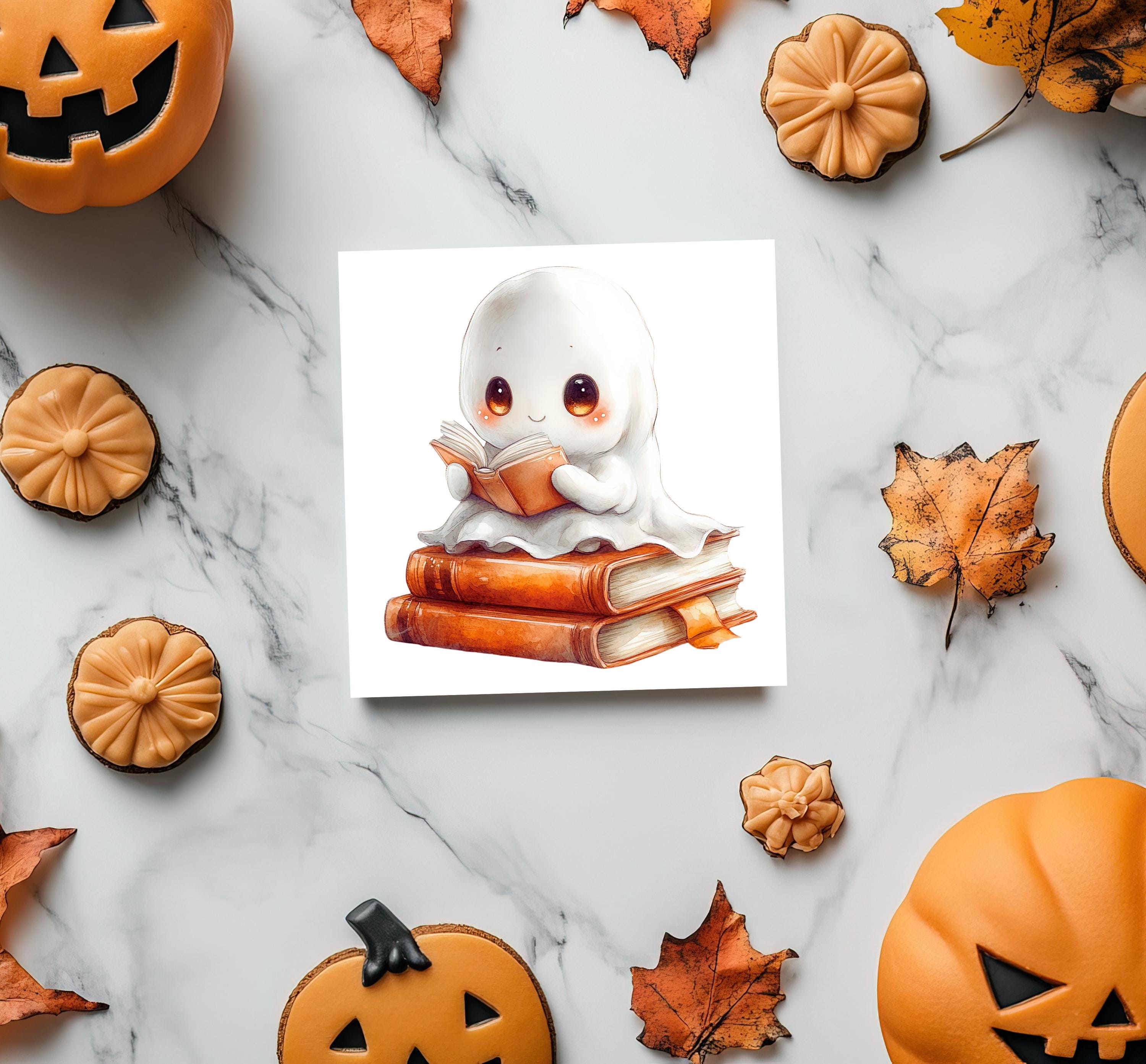 Cute Ghost Reading Clipart Halloween Bookish Ghost Png Spooky Bookish ...
