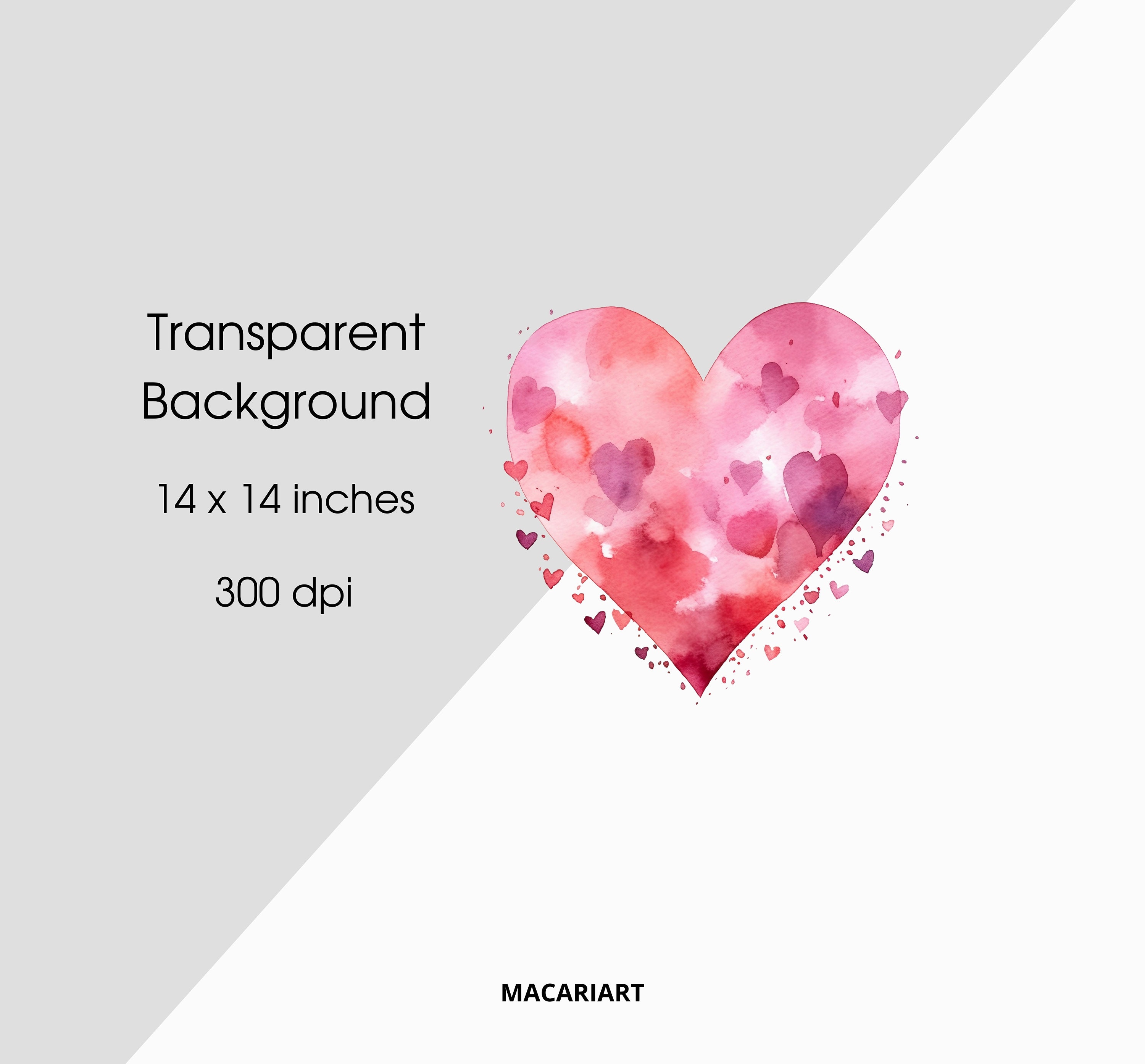 Watercolor Hearts Clipart Valentines Day Clipart Pink Heart PNG ...