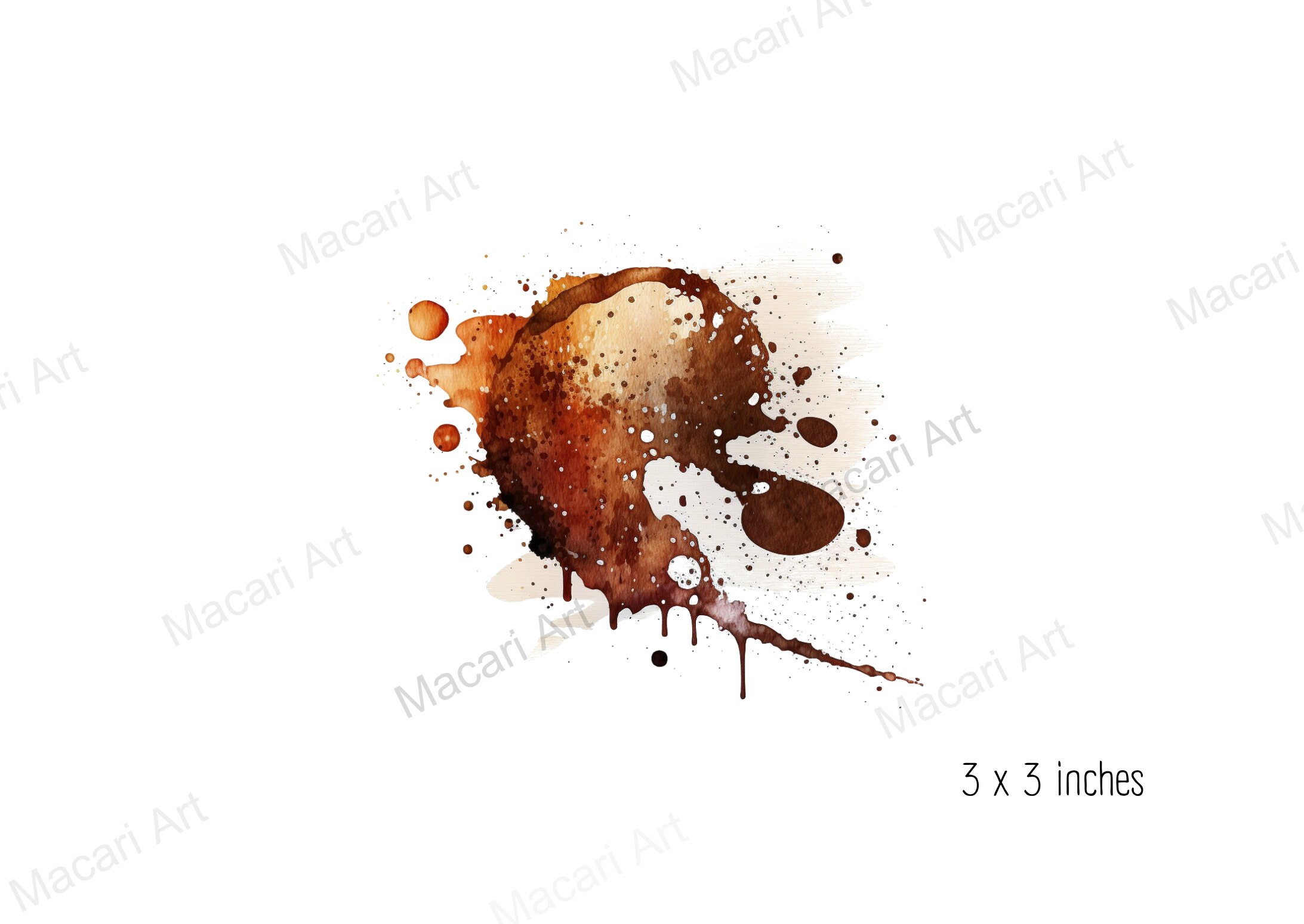 Watercolor Coffee Stains Clipart Coffee Print Wall Art Coffee - Etsy