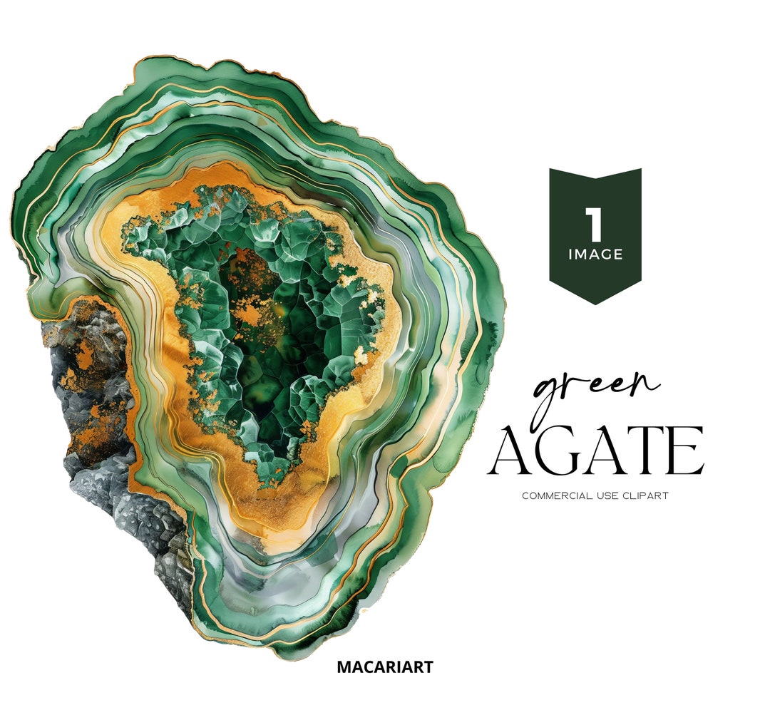 Green Agate Border Clipart Gold Glitter Green Marble Border Geode ...