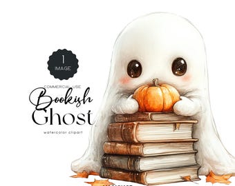 Cute Ghost Reading Clipart Halloween Bookish Ghost Png Spooky Bookish ...