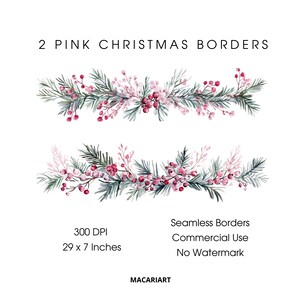 Perry Pink Christmas Garland Clipart Pink Floral Christmas Frame ...
