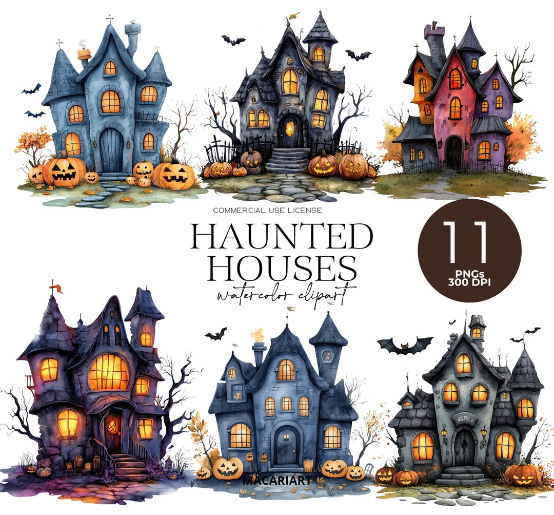 Haunted House Clipart Spooky Halloween Gothic Haunted House Png ...