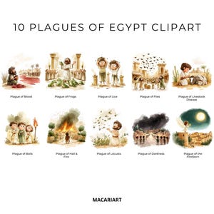 Plagues of Egypt Clipart, Biblical Scenes Clipart, Kids Bible Study ...