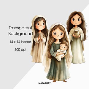 Women of the Bible Clipart, Biblical People, Praying Sisters, Faith ...