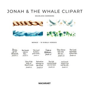 Jonah and the Whale Clipart, Book of Jonah, Biblical Character Clipart ...