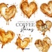 Watercolor Coffee Stains Clipart Coffee Print Wall Art Coffee Poster ...