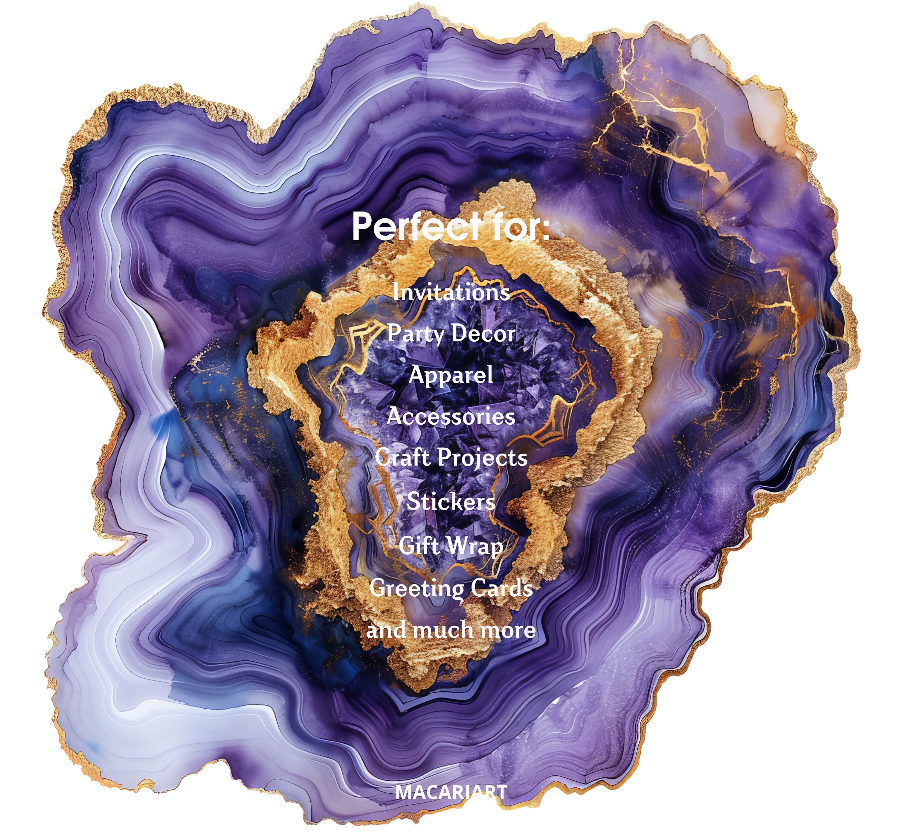 Purple Agate Borders Clipart Gold Glitter Purple Marble Border Geode ...