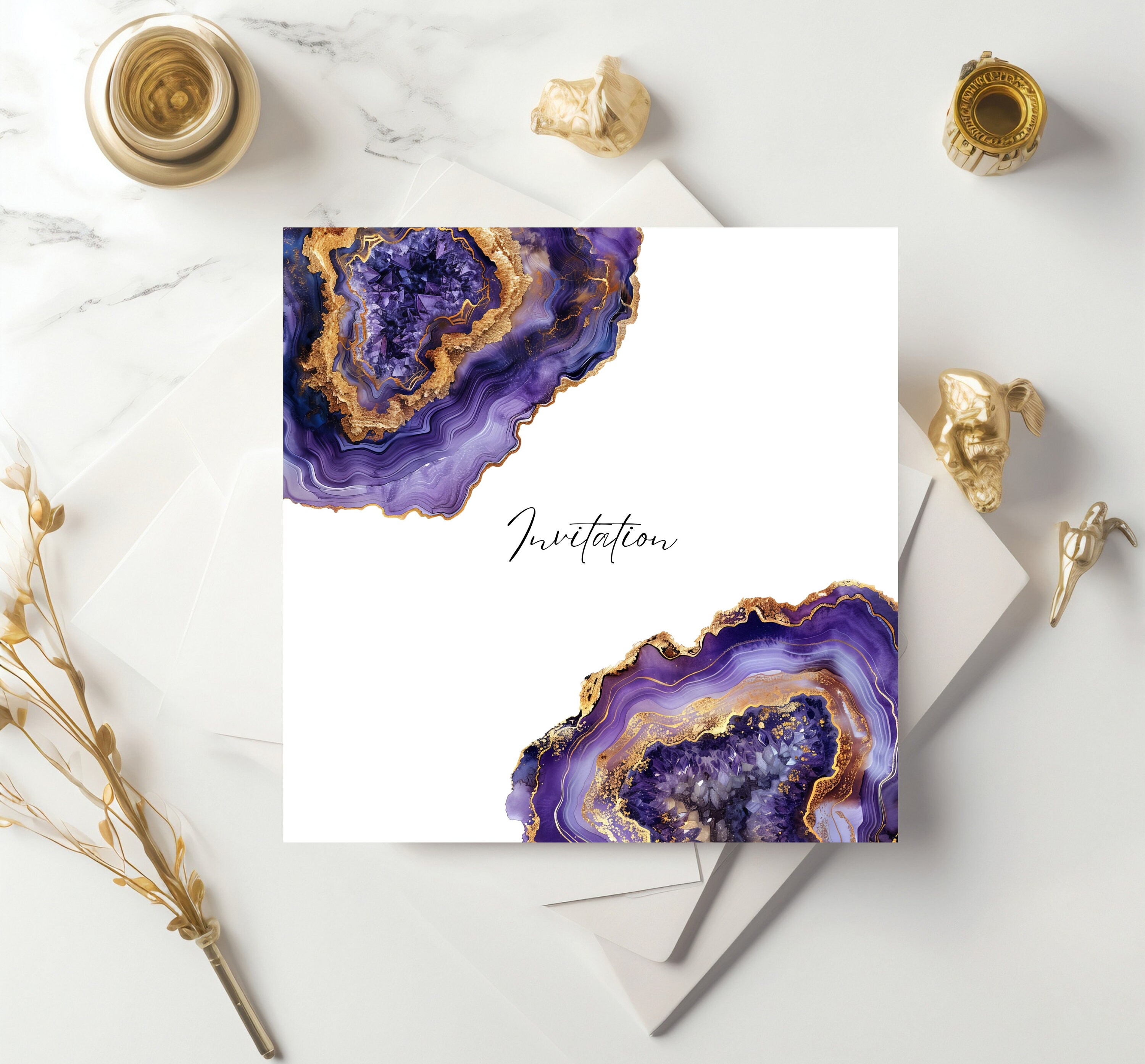 Purple Agate Borders Clipart Gold Glitter Purple Marble Border Geode ...