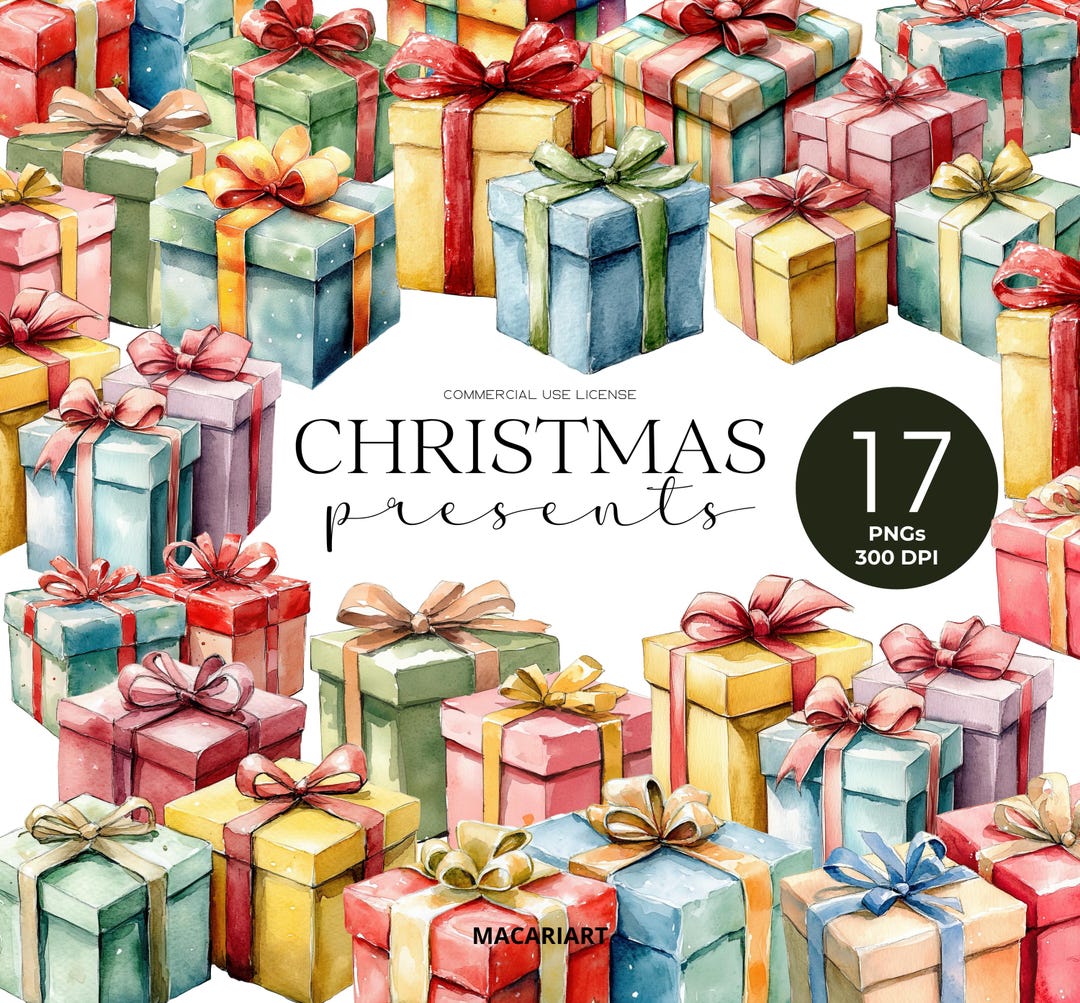 Christmas Presents Clipart Merry Christmas Png Festive Gift ...