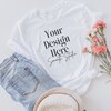 Pink Bella Canvas 3001 Model Mockup, Bella Canvas T-shirt Mockup, Pink ...