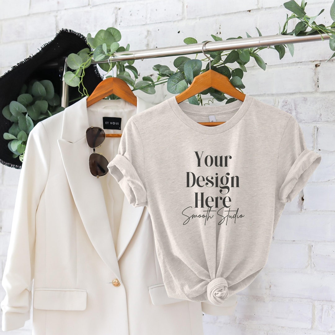 Heather Dust Bella Canvas 3001 Mockup Heather Dust Bella and Canvas T ...