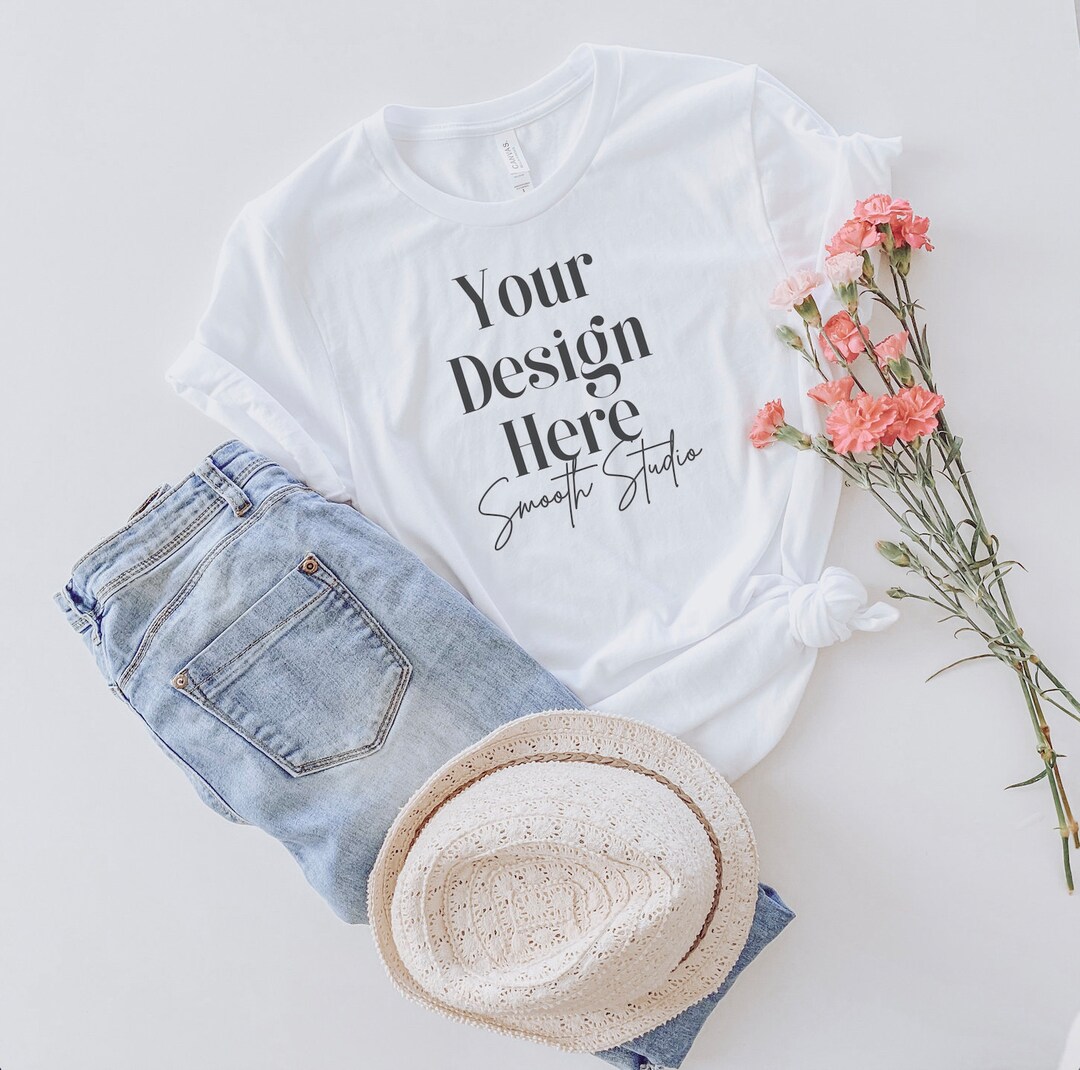 Bella Canvas 3001 Mockup | Flat Bella and Canvas T-shirt 3001 Mockup ...