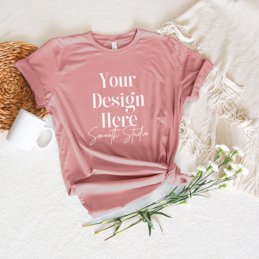 Bella Canvas 3001 Mockup | Mauve Bella and Canvas T-shirt 3001 Mockup ...