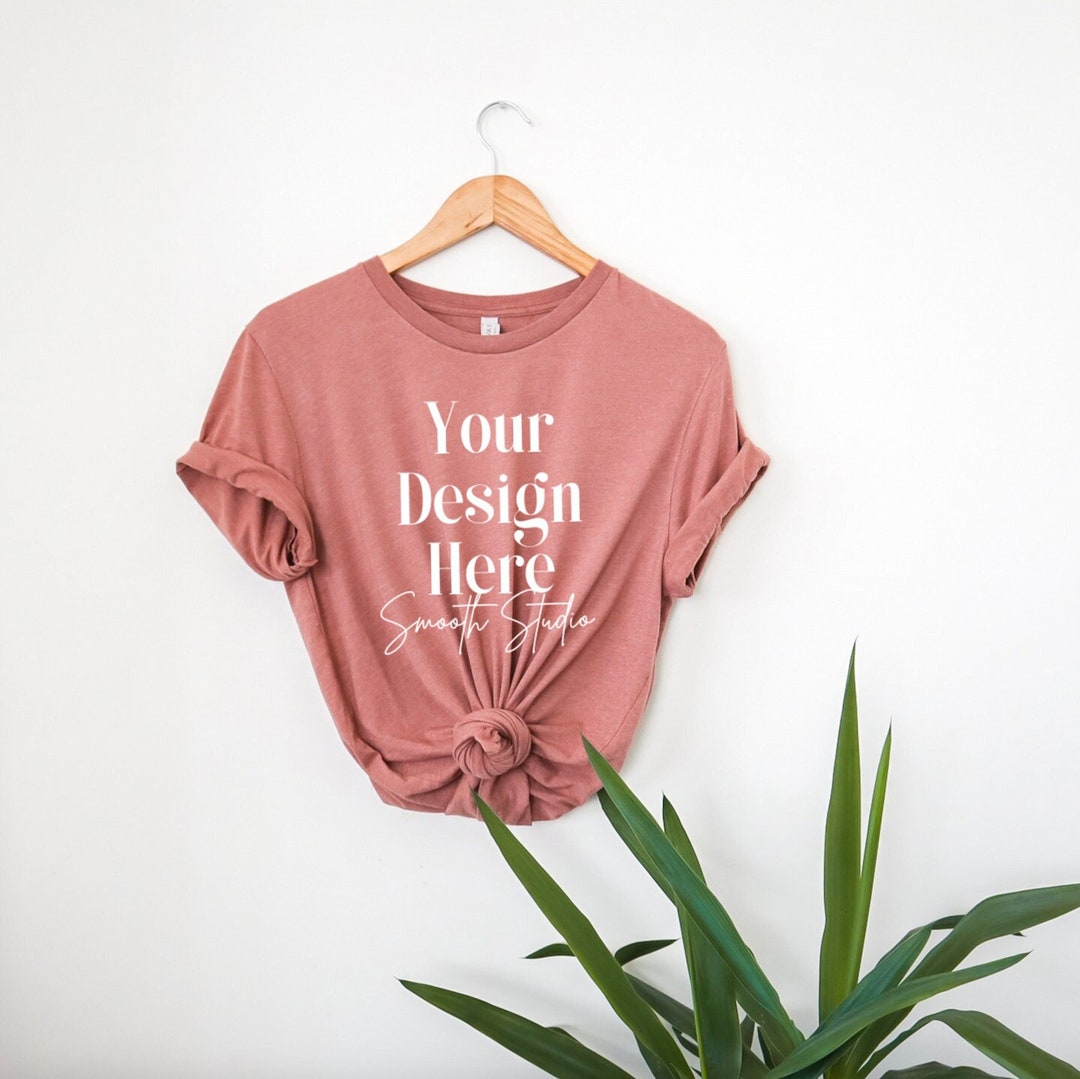 Bella Canvas 3001 Mockup | Heather Mauve Bella and Canvas T-shirt 3001 ...