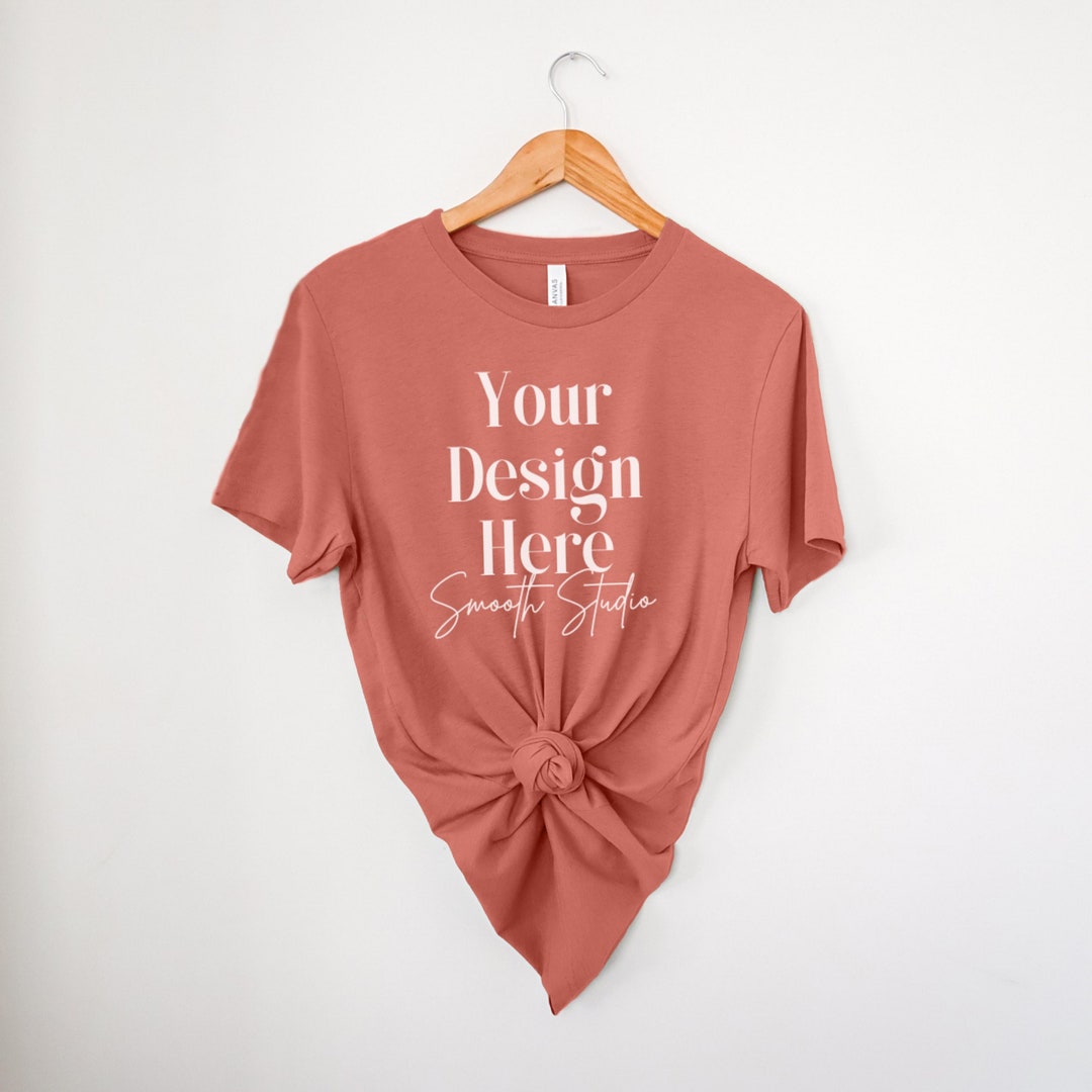 Heather Clay Bella Canvas 3001 Mockup | Heather Clay Bella and Canvas T ...