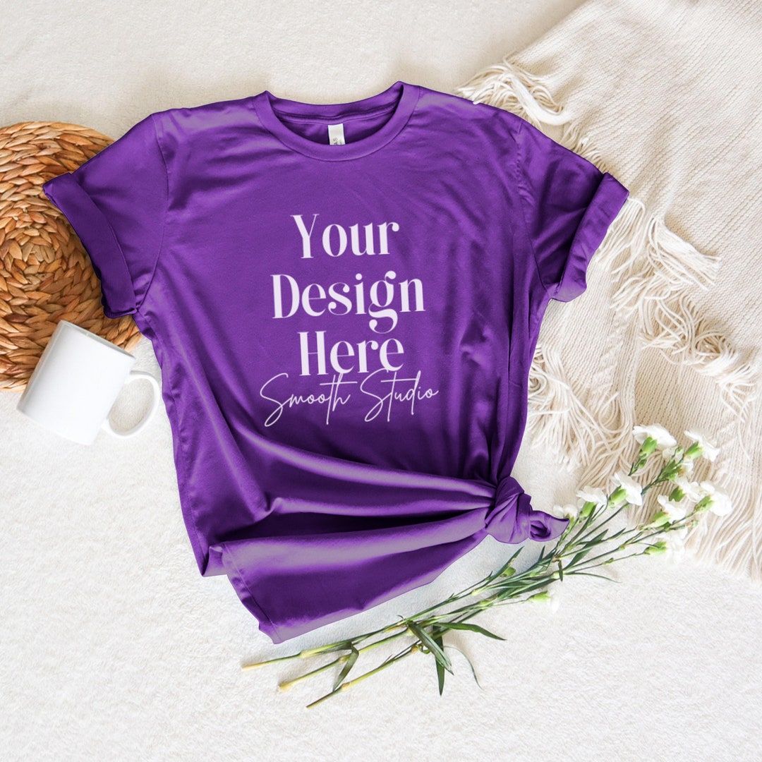 Royal Purple Bella Canvas 3001 Mockup | Royal Purple Bella and Canvas T ...