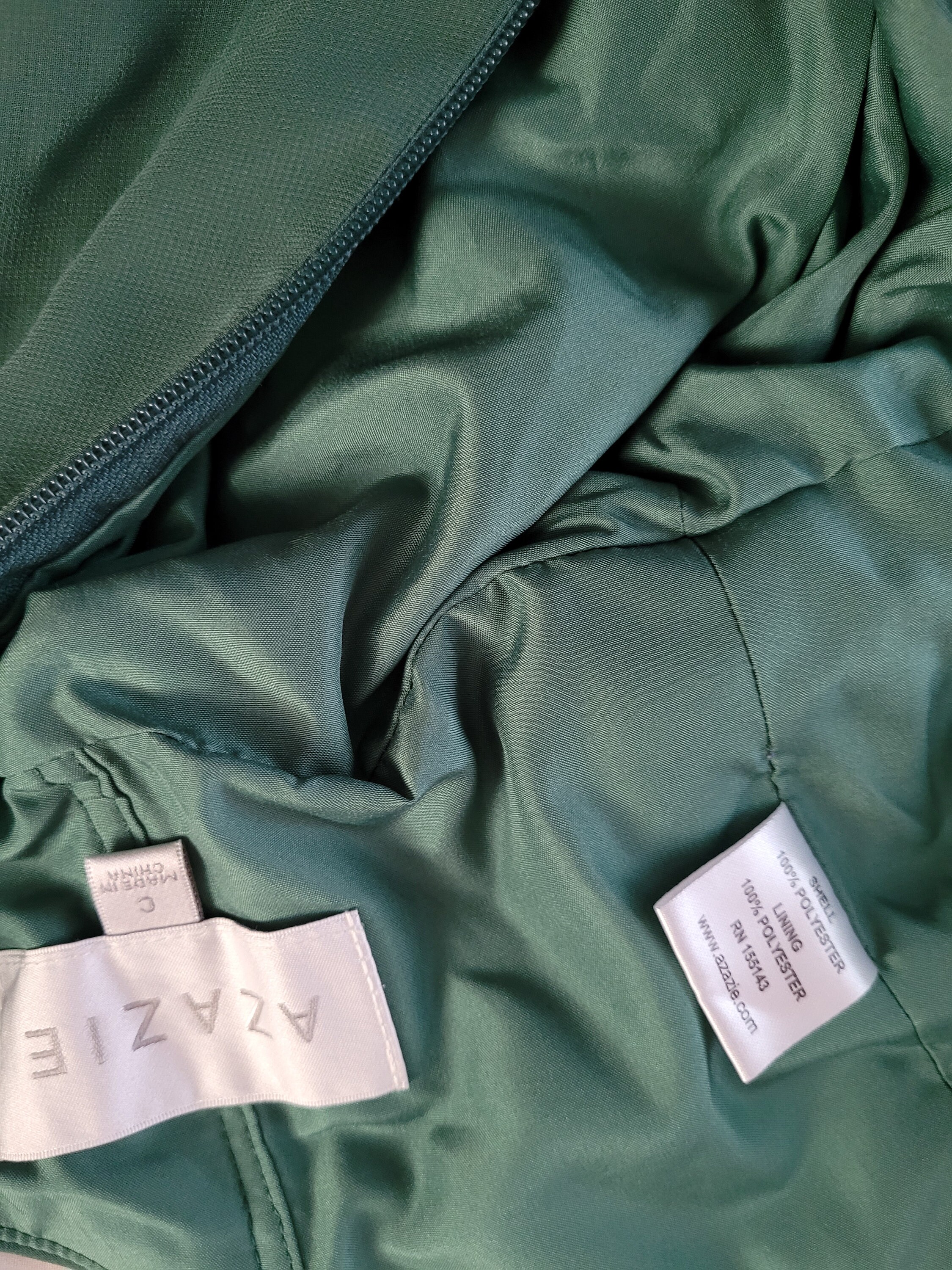 Azazie Bridesmaid Dress A-line Pleated Eucalyptus Green Size L - Etsy