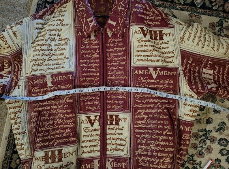 AL WISSAM VI Amendment Patchwork Red Tan 100%leather Jacket Size 54 ...