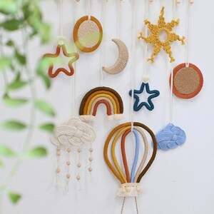 Fly to the Sky, Macrame Wall Art, Hot Air Balloon Nursery Ideas, Space ...
