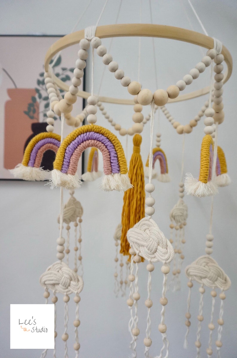 Vintage Baby Mobile Rainbow Baby Mobile Handmade Mobile for - Etsy