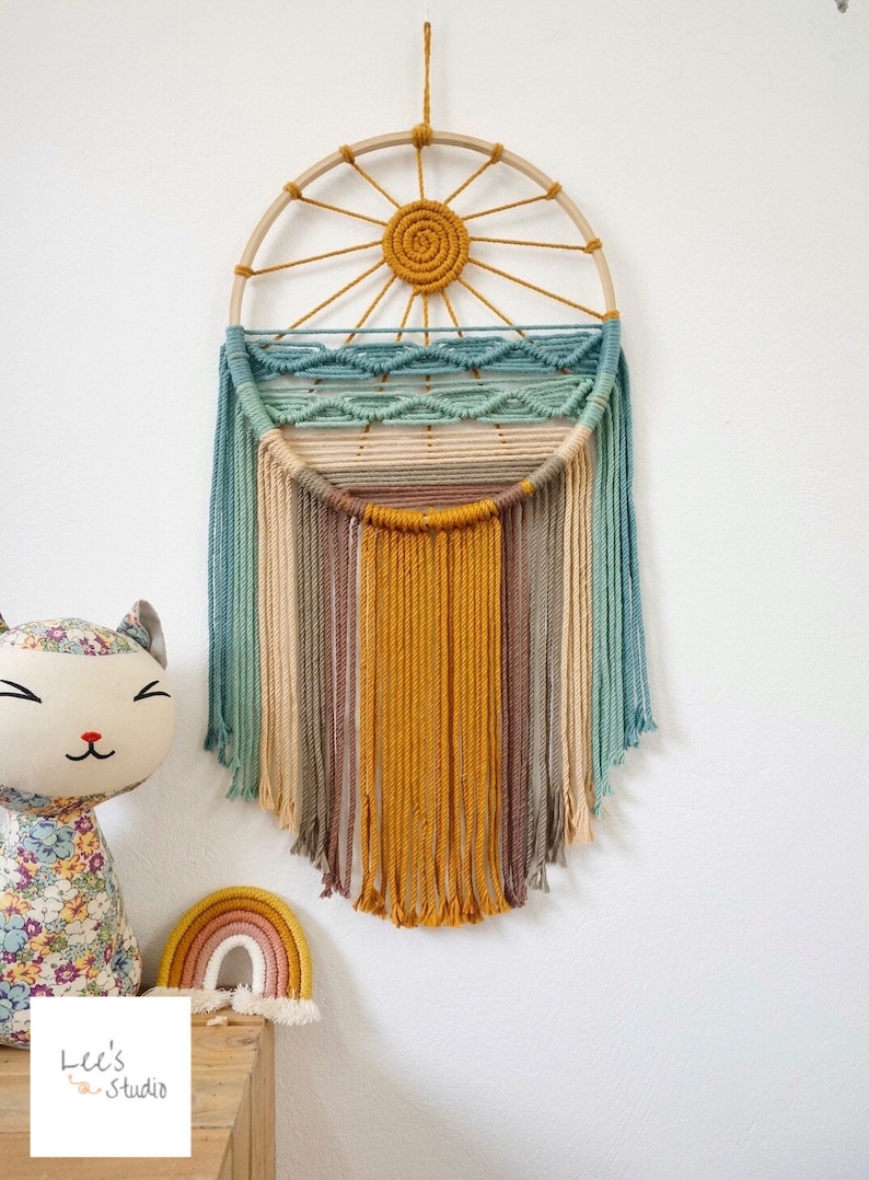 Sunshine Macrame Dreamcatcher: Boho Nursery Wall Art - Etsy