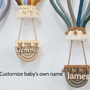 Hot Air Balloon Wall Hanging, Macrame Baby Air Balloon Dream, Gift for ...