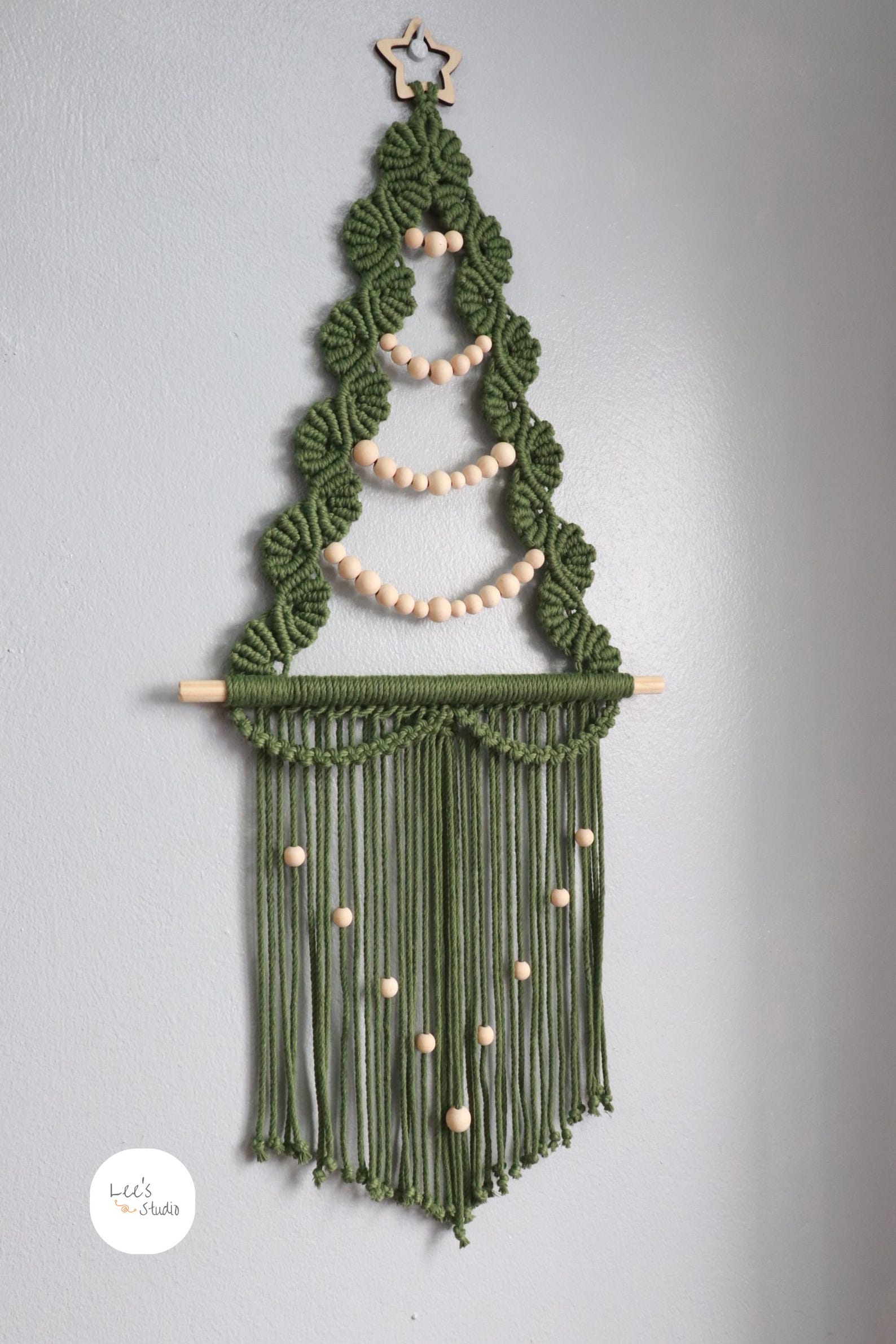 Boho Macrame Christmas Tree Wall Hanging, Natural Cotton Xmas Decor - Etsy