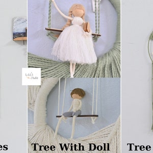 Little Angel on Swing, Tree of Life Dream Catcher, Macrame Doll Wreath ...