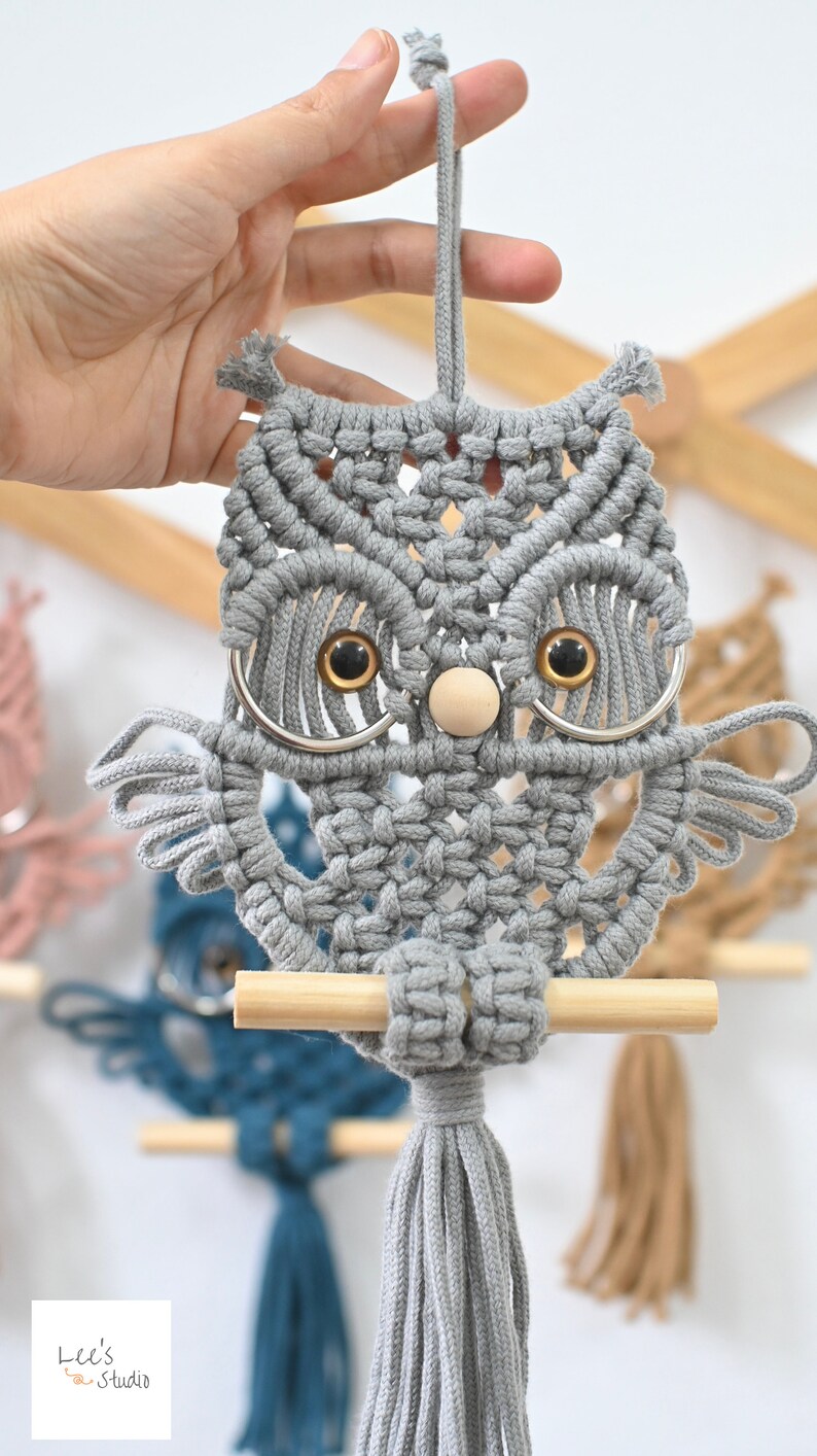 Macrame Owl Wall Hanging: Boho Chic Cotton Decor - Etsy