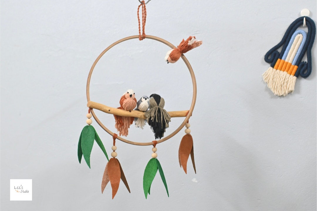 Macrame Bird on Branch Mobile: Nursery Ceiling Decor - Etsy
