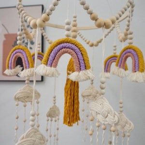 Vintage Baby Mobile, Rainbow Baby Mobile, Handmade Mobile for Baby ...