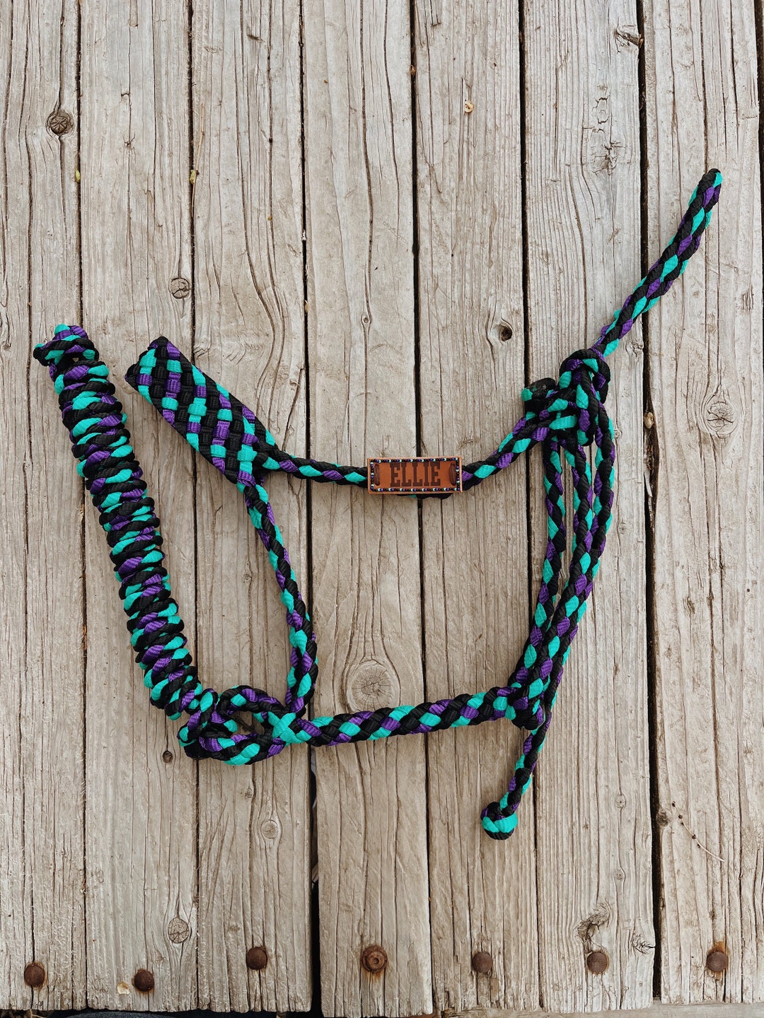 Mule Tape Halter With Matching Beaded Name Tag Custom Horse Halter - Etsy