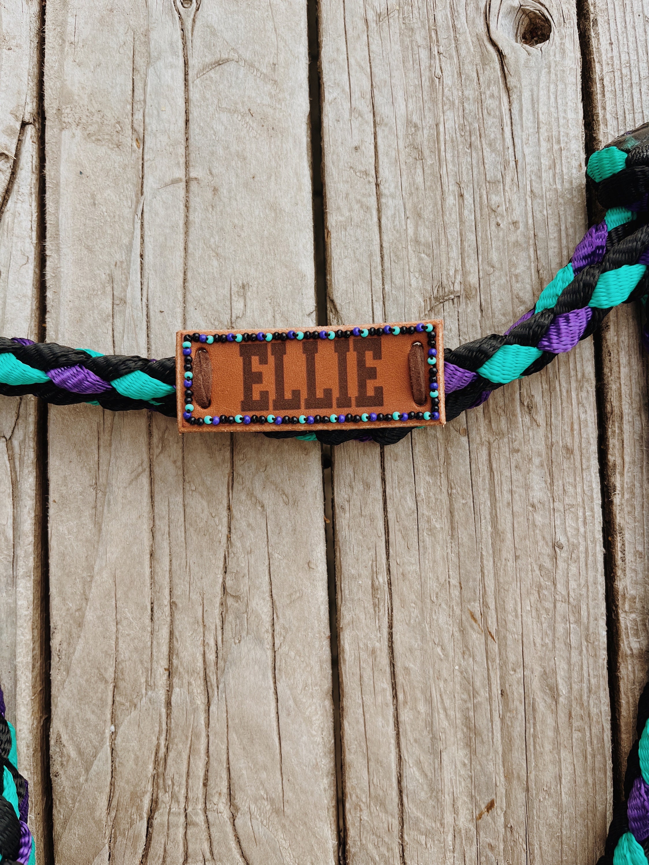 Mule Tape Halter With Matching Beaded Name Tag | Custom Horse Halter ...