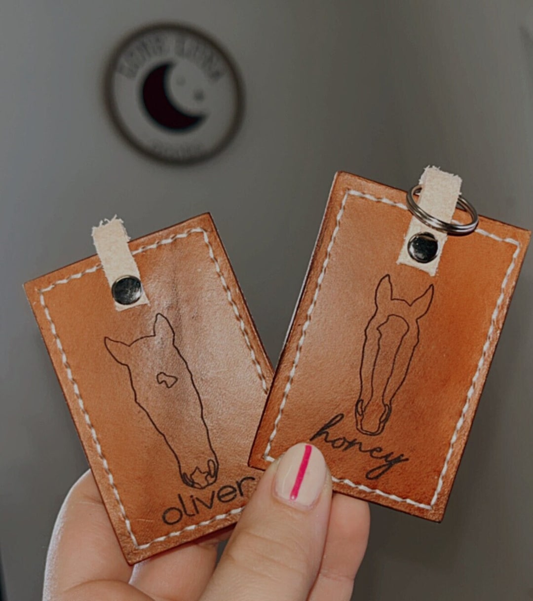 Custom Horse Silhouette Keychain | Horse Portrait Leather Keychain ...