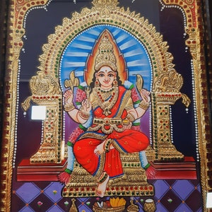 Amman Tanjore Painting Angala Parameswari Goddess Amman - Etsy