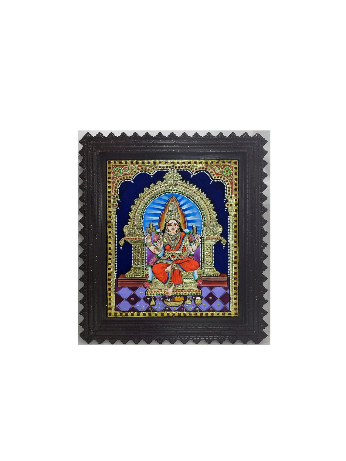 Amman Tanjore Painting Angala Parameswari Goddess Amman | Etsy