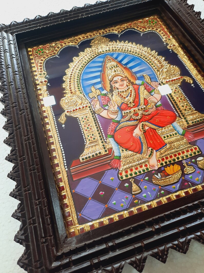 Amman Tanjore Painting Angala Parameswari Goddess Amman - Etsy
