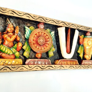 Shanku Chakra Naamam Garuda Hanuman Hindu Home Decor Wall Panel Wooden ...