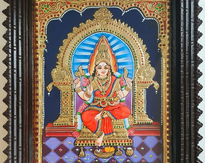 Amman Tanjore Painting, Angala Parameswari, Goddess Amman Painting, 22K ...