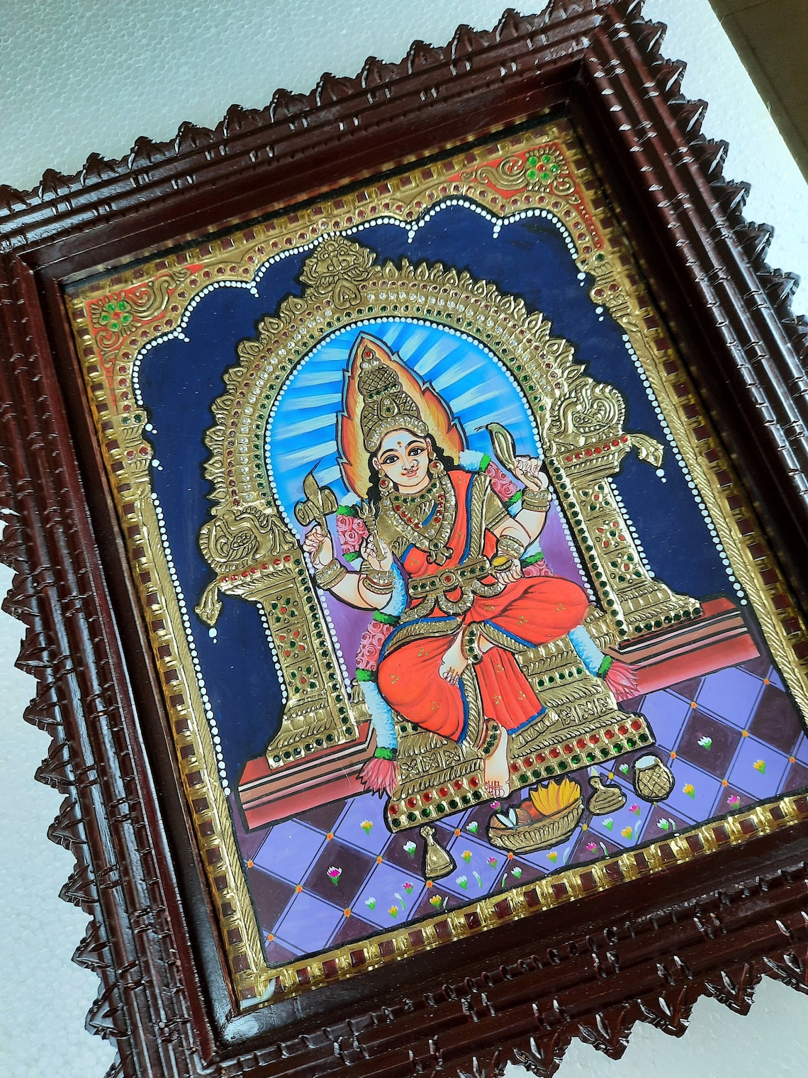 Amman Tanjore Painting Angala Parameswari Goddess Amman | Etsy