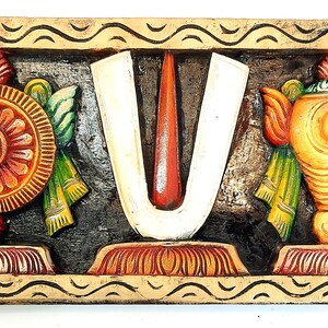 Shanku Chakra Naamam Garuda Hanuman Hindu Home Decor Wall Panel Wooden ...