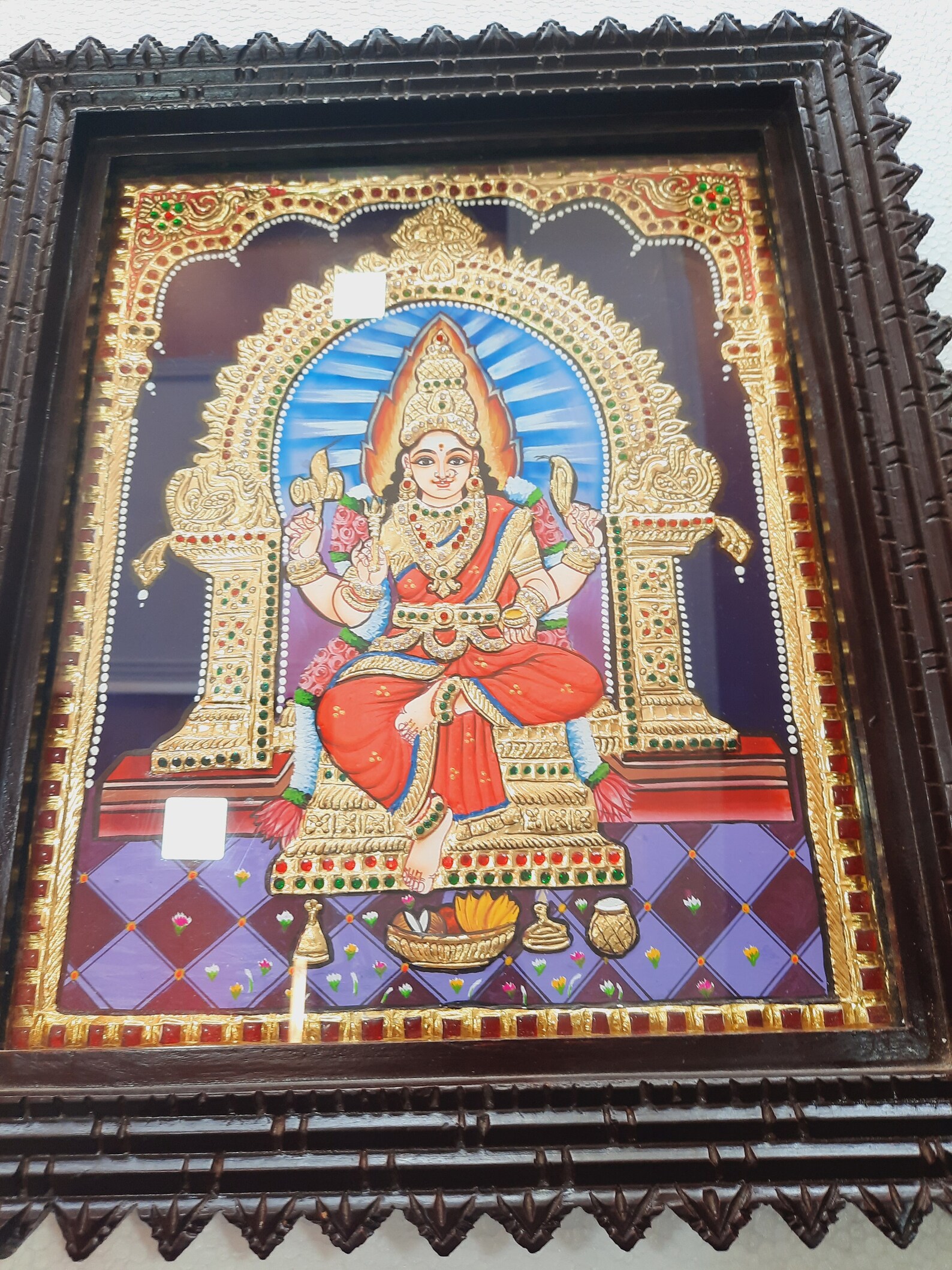 Amman Tanjore Painting Angala Parameswari Goddess Amman - Etsy