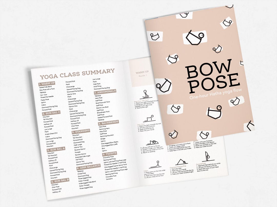 1-hour Hatha Yoga Class Plan – Printable Yoga Sequence – PDF Yoga Flow ...